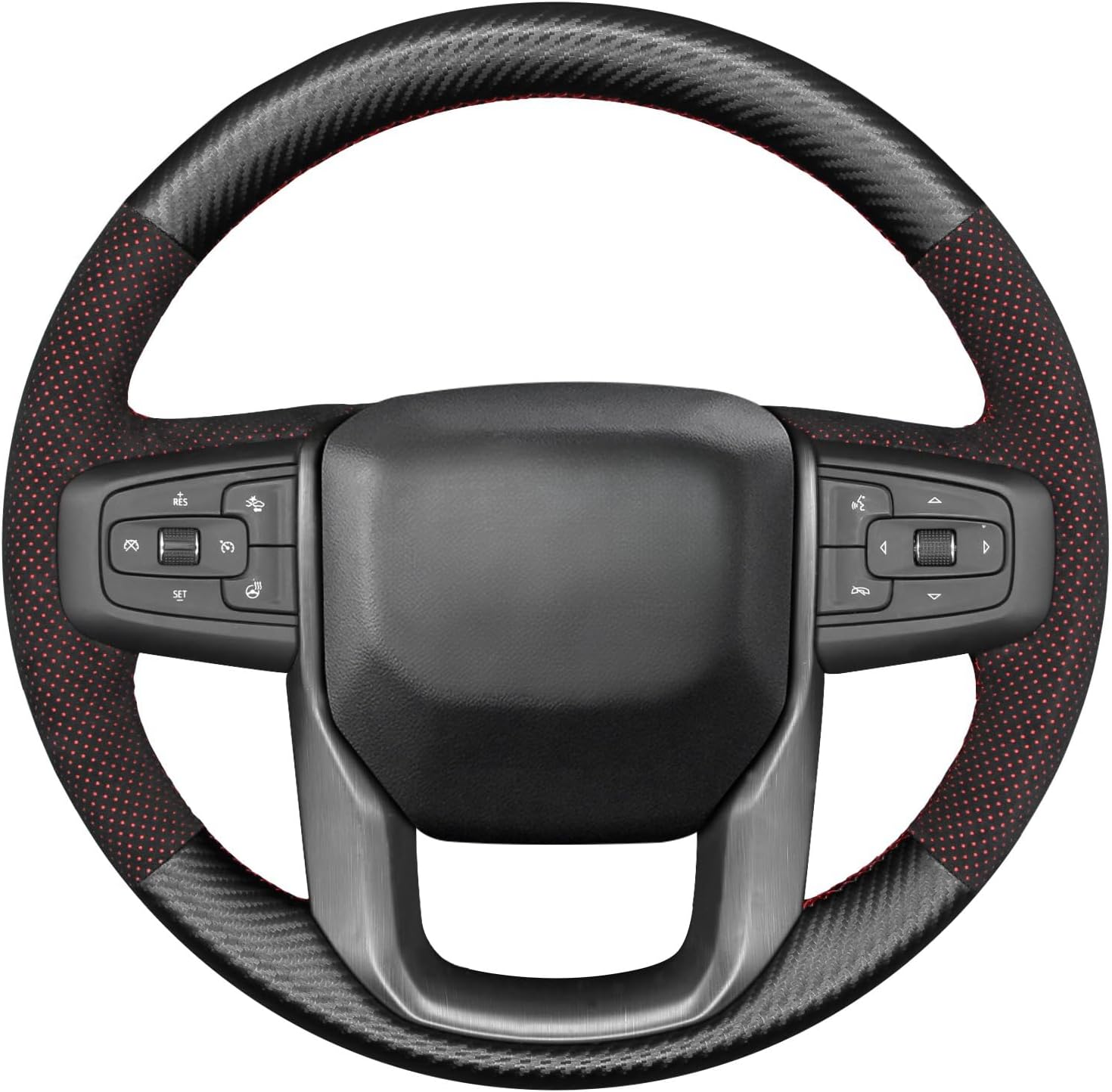 Amazon.com: MEWANT Hand Stitch Car Steering Wheel Protector Wrap Cover ...