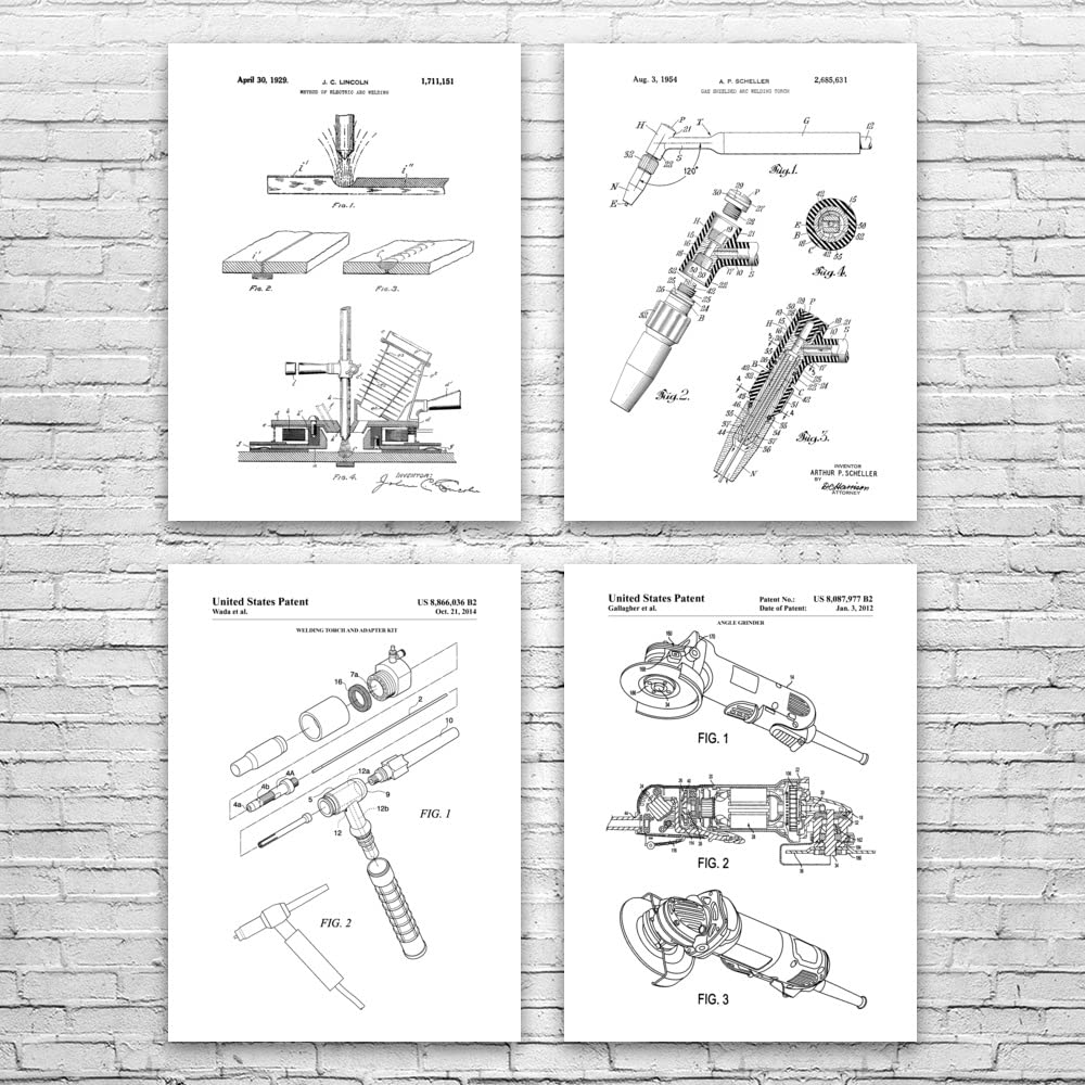 Amazon.com: Welding Patent Posters Set of 4 (20x30), Industrial Art ...