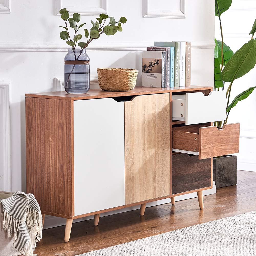 Huisen Furniture Multi Wood Storage Cabinet with Drawers Large Kitchen ...