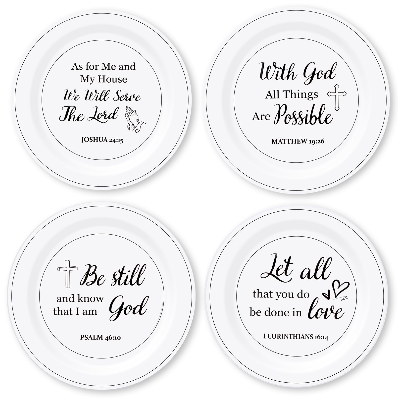 Amazon.com | Christian Melamine Dinner Plates 4Pcs, Reusable ...
