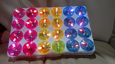 Amazon.com: 24 Pieces: Light Up Mini Spinning Tops - LED Flashing Bulk ...