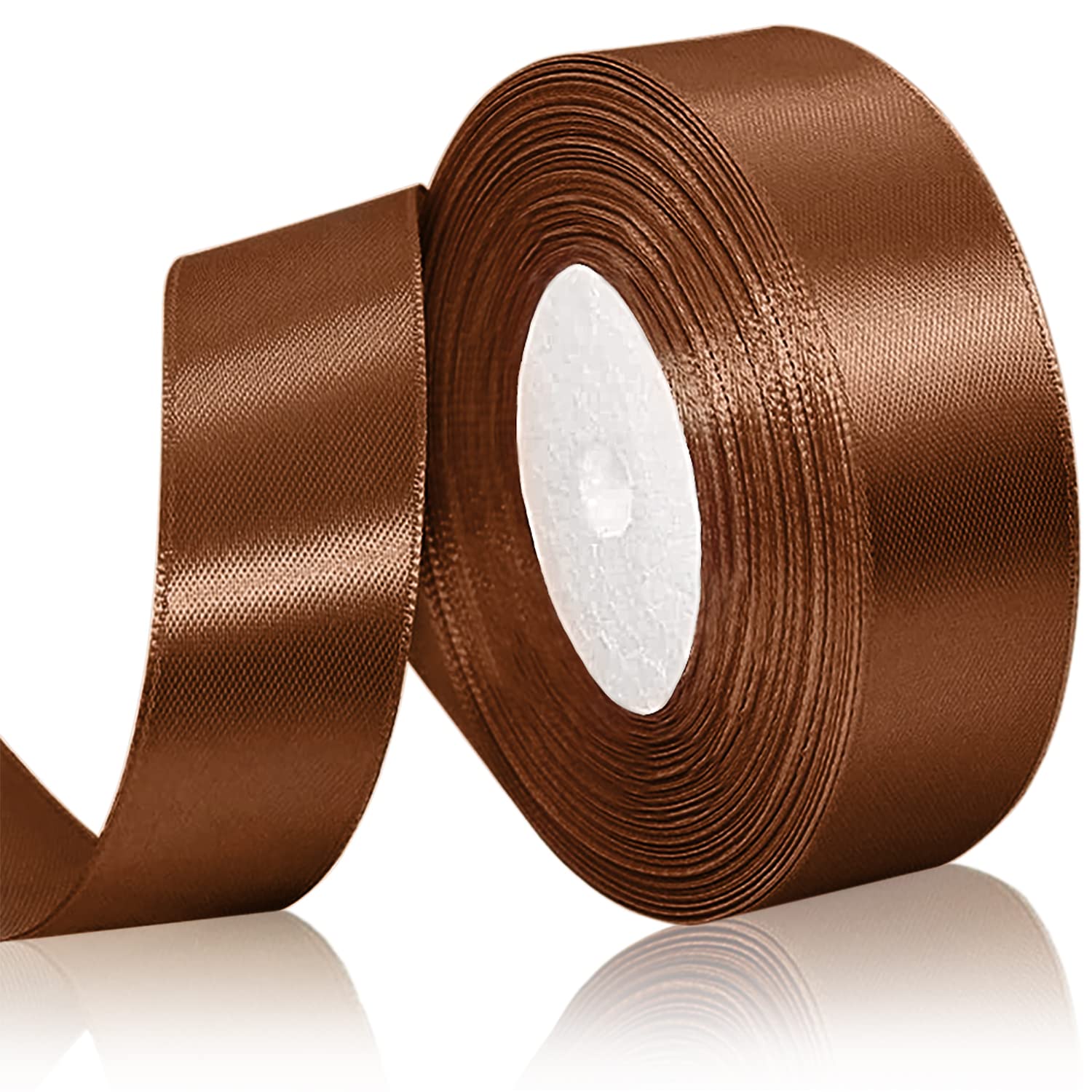 Amazon.com: Ribbon 1 inch Brown Ribbons for Crafts Gift Ribbon Satin ...