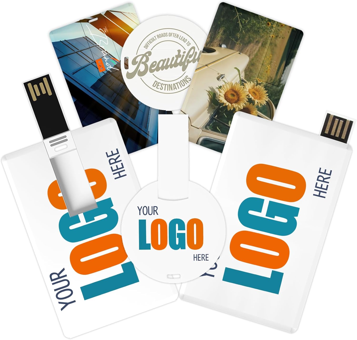 Amazon.com: Custom USB Flash Drive 1GB 100 Pack, Credit Card Shaped USB ...