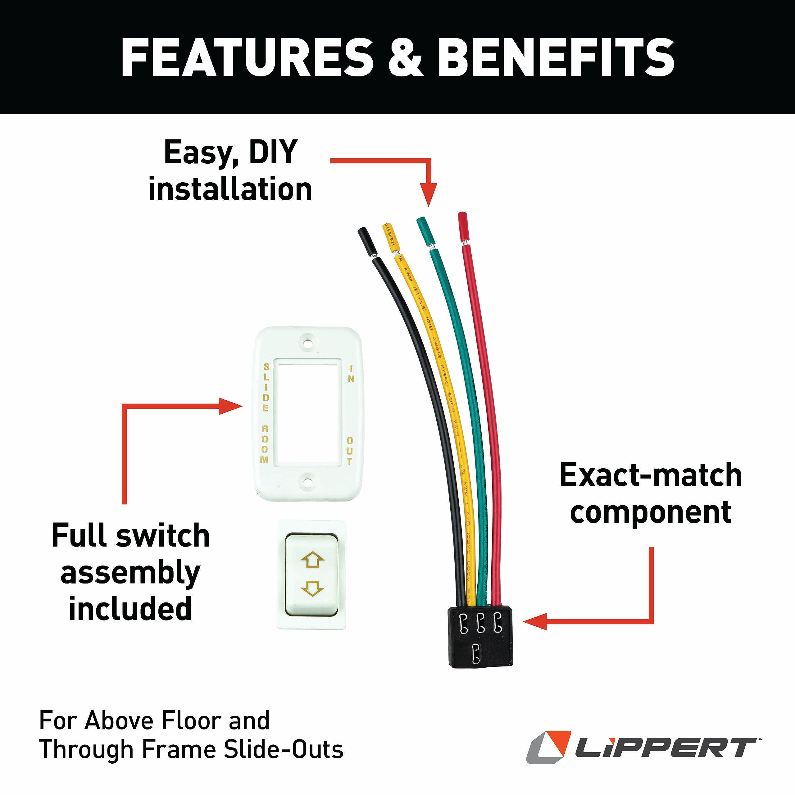Lippert Components 225488 Interior In/out Switch (black 2 Lippert ...
