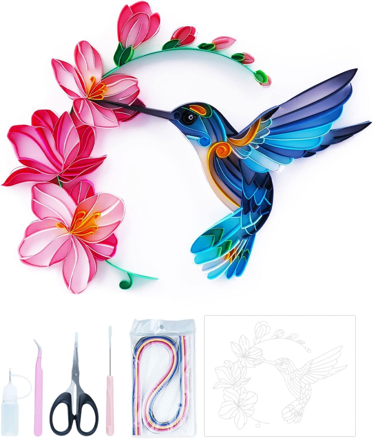 Quilling Paper, 20.3x25.4cm Quilling Kits for Adults, Flower and ...