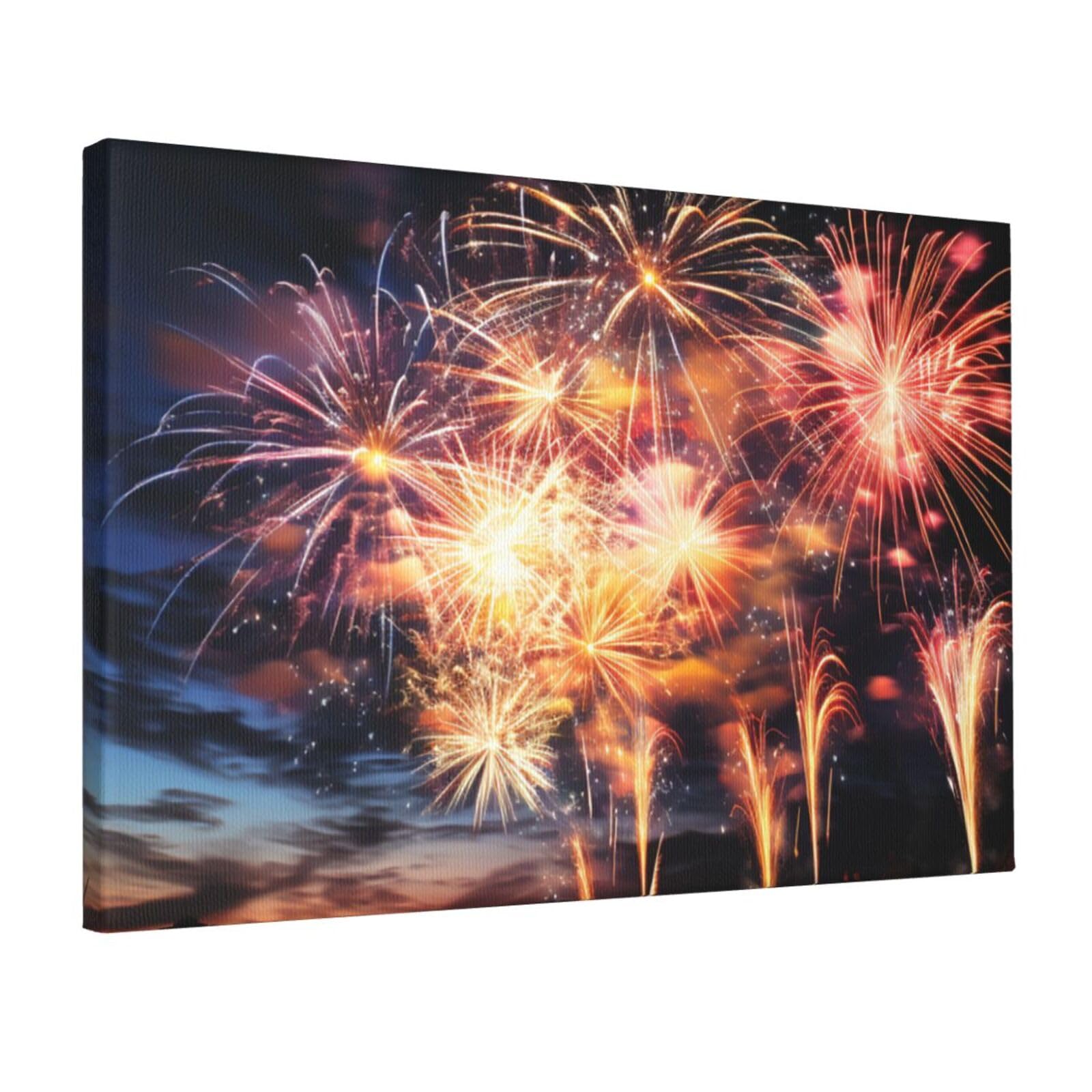 Deco Print Fireworks Fireworks Background In Flat Design.'