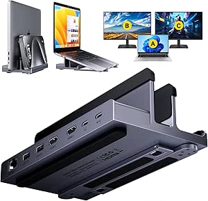 QUUGE Laptop Docking Station Stand Dual 4K Monitor, Dual HDMI Docking ...