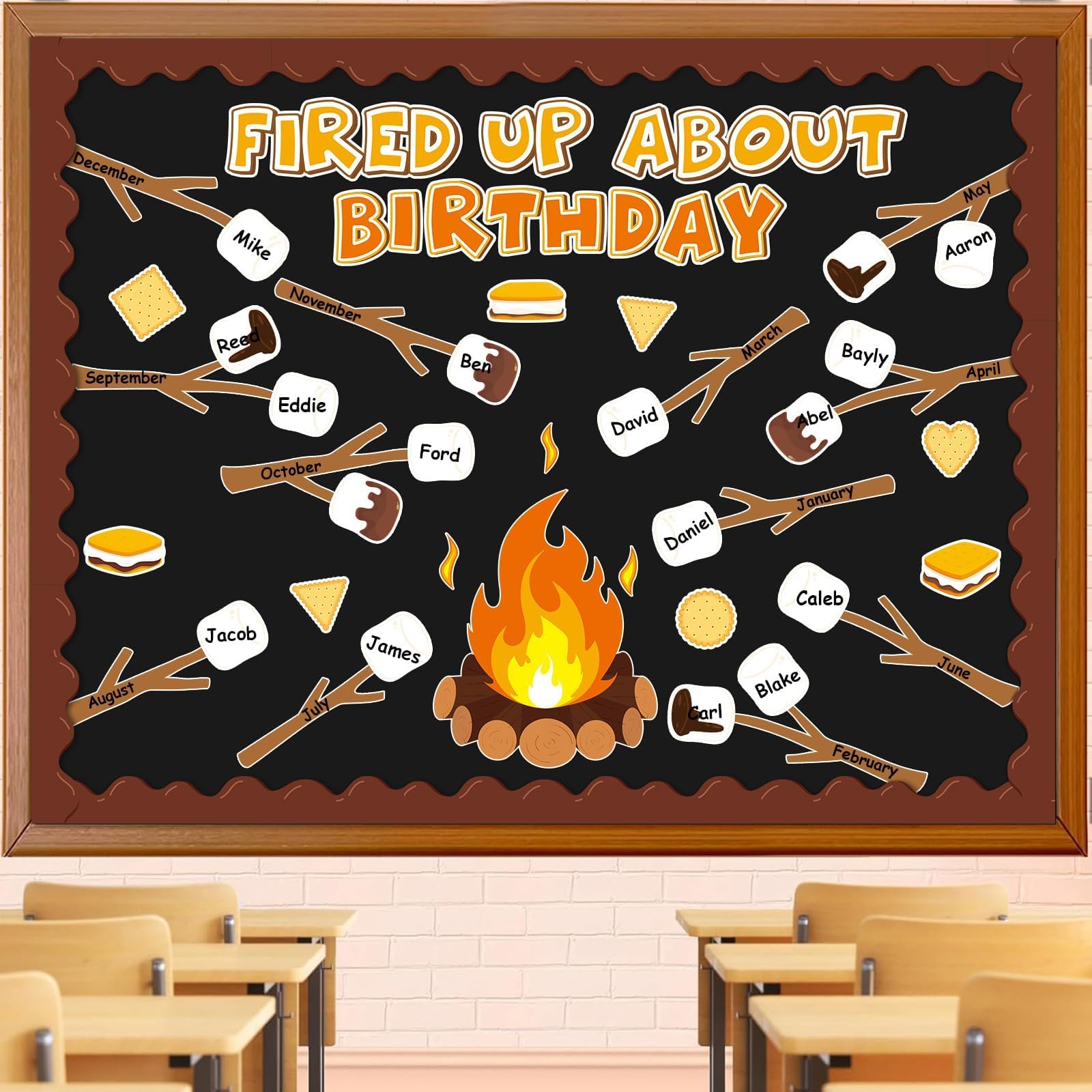 Amazon.com: Camping Bulletin Board Decorations Set, Marshmallow S'More ...