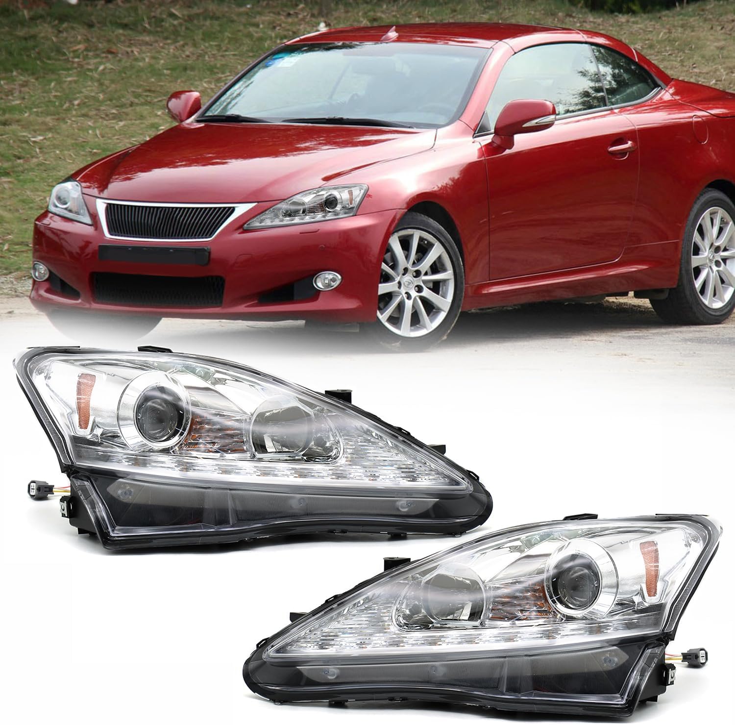 Amazon.com: AKKON - For Lexus IS250 IS350 2IS Black Bezel Halo ...