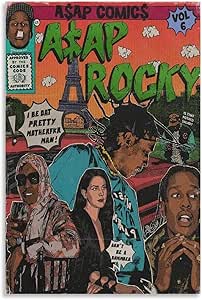 Amazon.com: MOZEU Asap Poster Rocky Comic Music Album Cover Posters for Room Canvas Wall Art ...