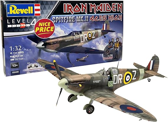 Amazon.com: Revell RV05688 1:32 - Iron Maiden Spitfire Mk.II Aces High ...