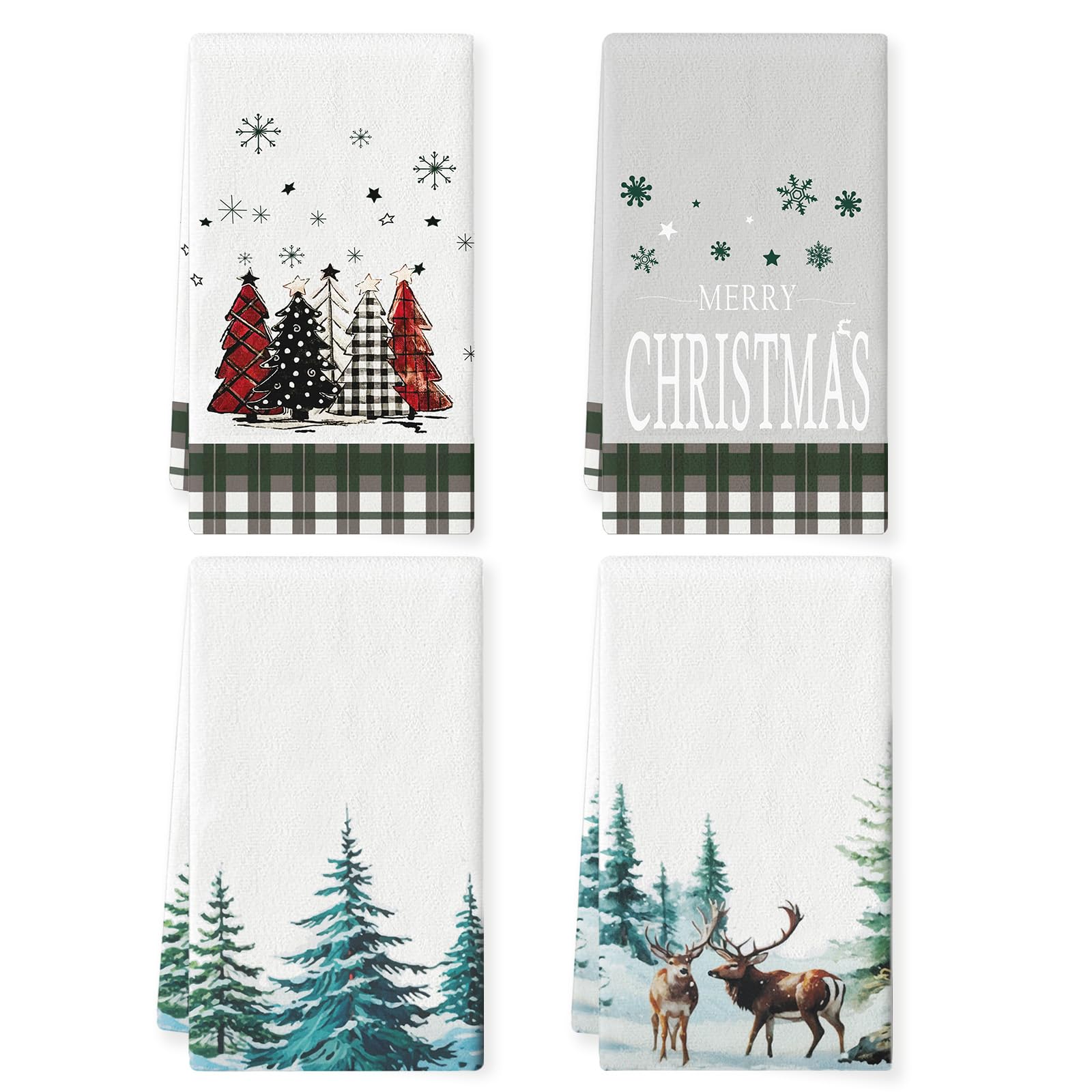 Amazon.com: SUOSDEY Set of 4 Christmas Kitchen Towels, 18 x 26 Inch ...