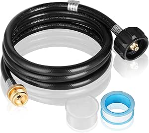 5FT Propane Tank Adapter 1lb to 20lb, Propane Adapter Hose, QCC1 Propane Adapter Converter for ...