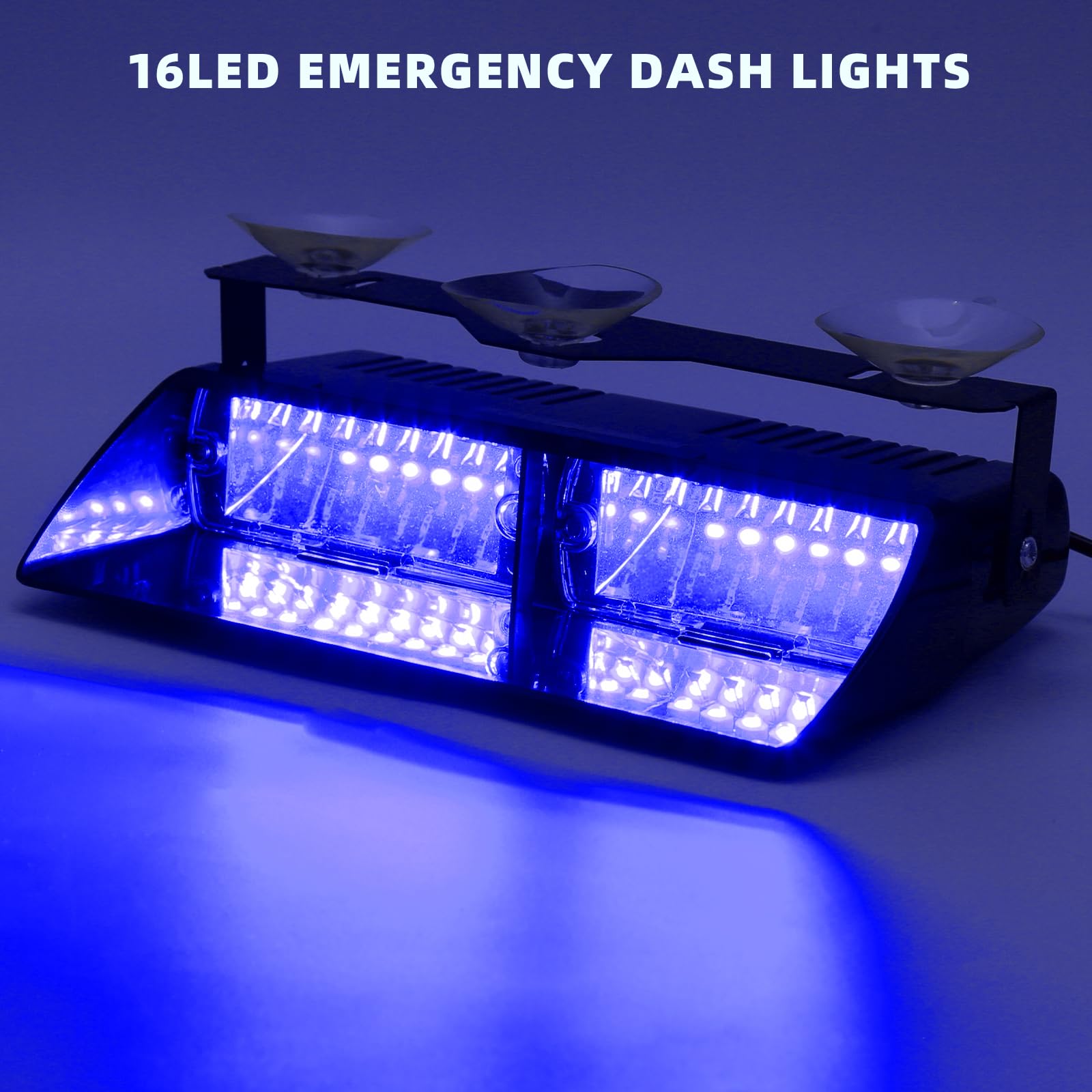 Snapklik.com : PKINGLAKE Blue LED Dash Police Emergency Strobe Light Bar