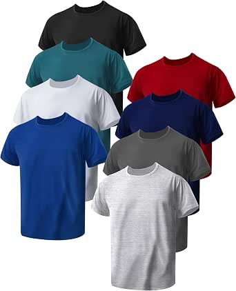 5 Pack Menu2019s Active Dry Fit Short Sleeve T Shirts Athletic Running ...