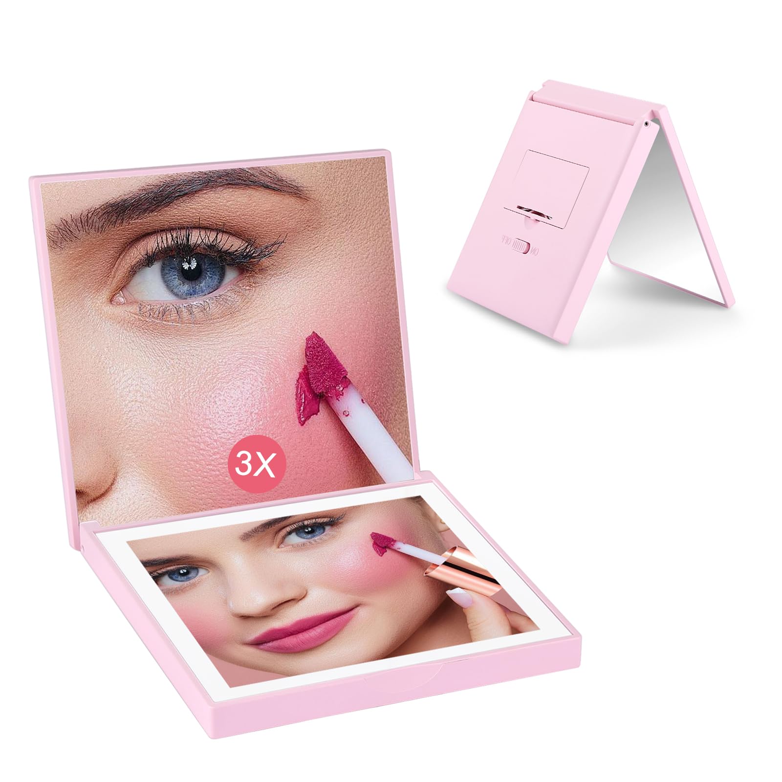 Amazon.com: ALLROSE Compact Mirror, 1X/3X Magnifying Travel Mirror with ...