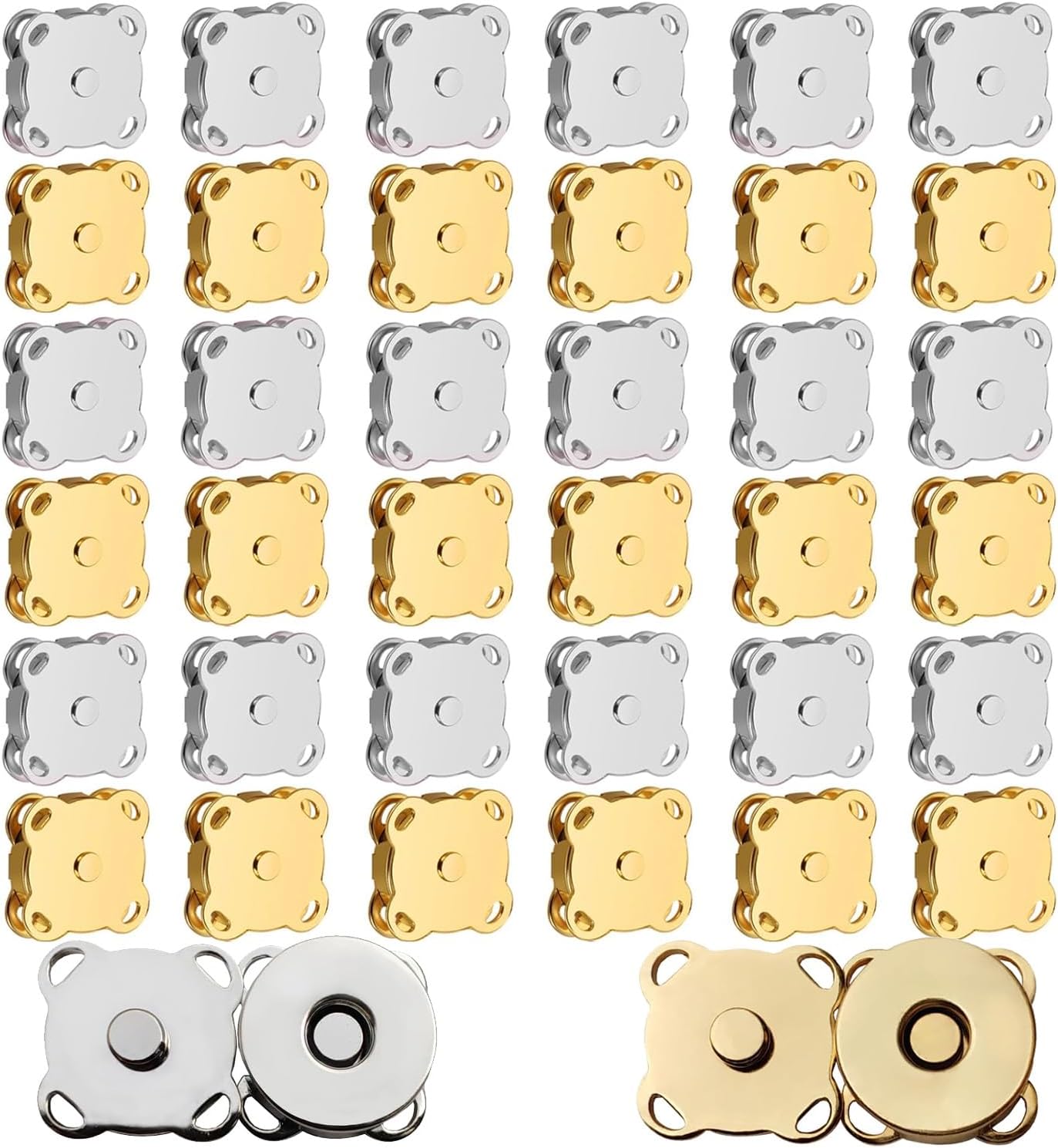 Wzenclave 40 Sets Magnetic Snap Buttons 14mm Plum Magnetic Snap ...