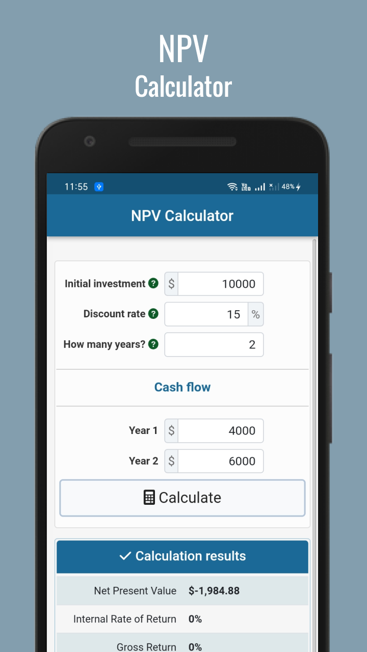 NPV Calculator - App on Amazon Appstore