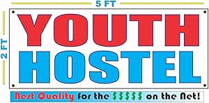 Amazon.com : Youth Hostel 2x5 Banner Sign : Office Products