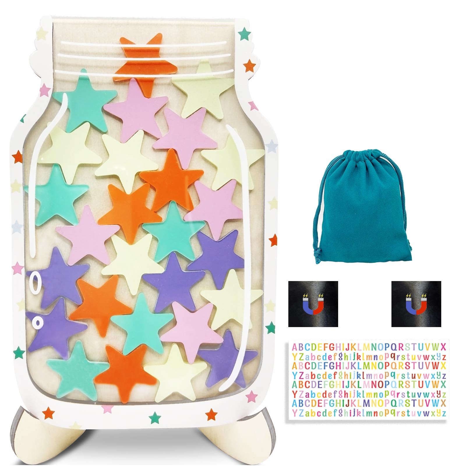Sticker Chart Realjoy Star Reward Jar For Kids - 25 Star Tokens With ...