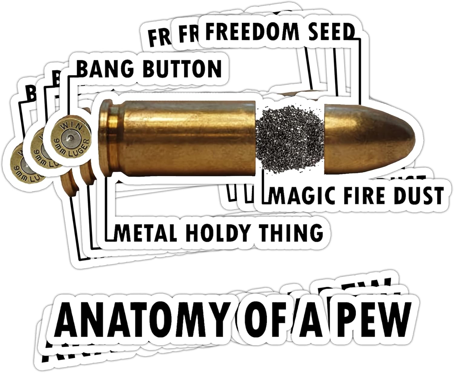 Amazon.com - 3 Pcs/Pack Anatomy of A Pew Sticker - Anatomy of A Pew ...