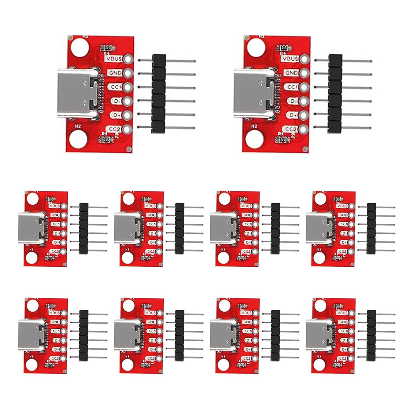 DIANN 10pcs USB Type-C Breakout Board Serial Basic Breakout Female ...