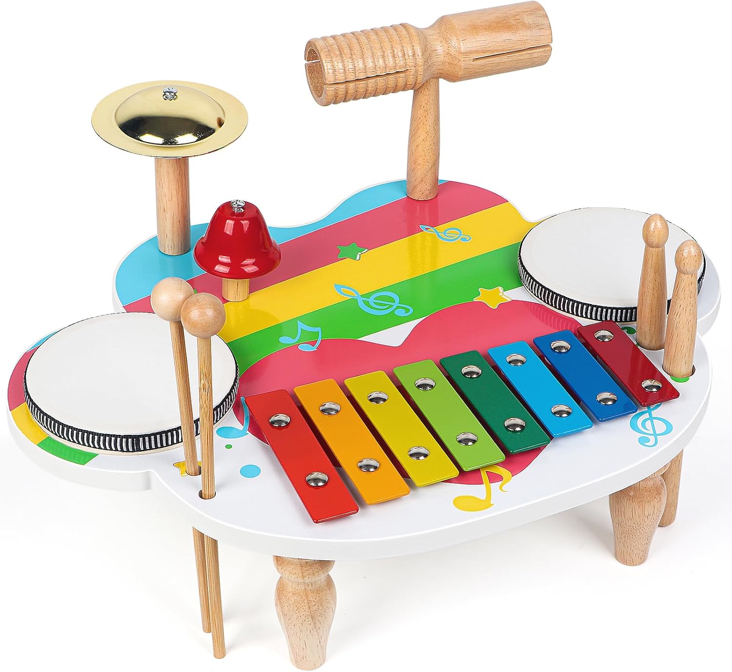 AKLOT Hand Held Drum Percussion Musical Educational Instrument for ...