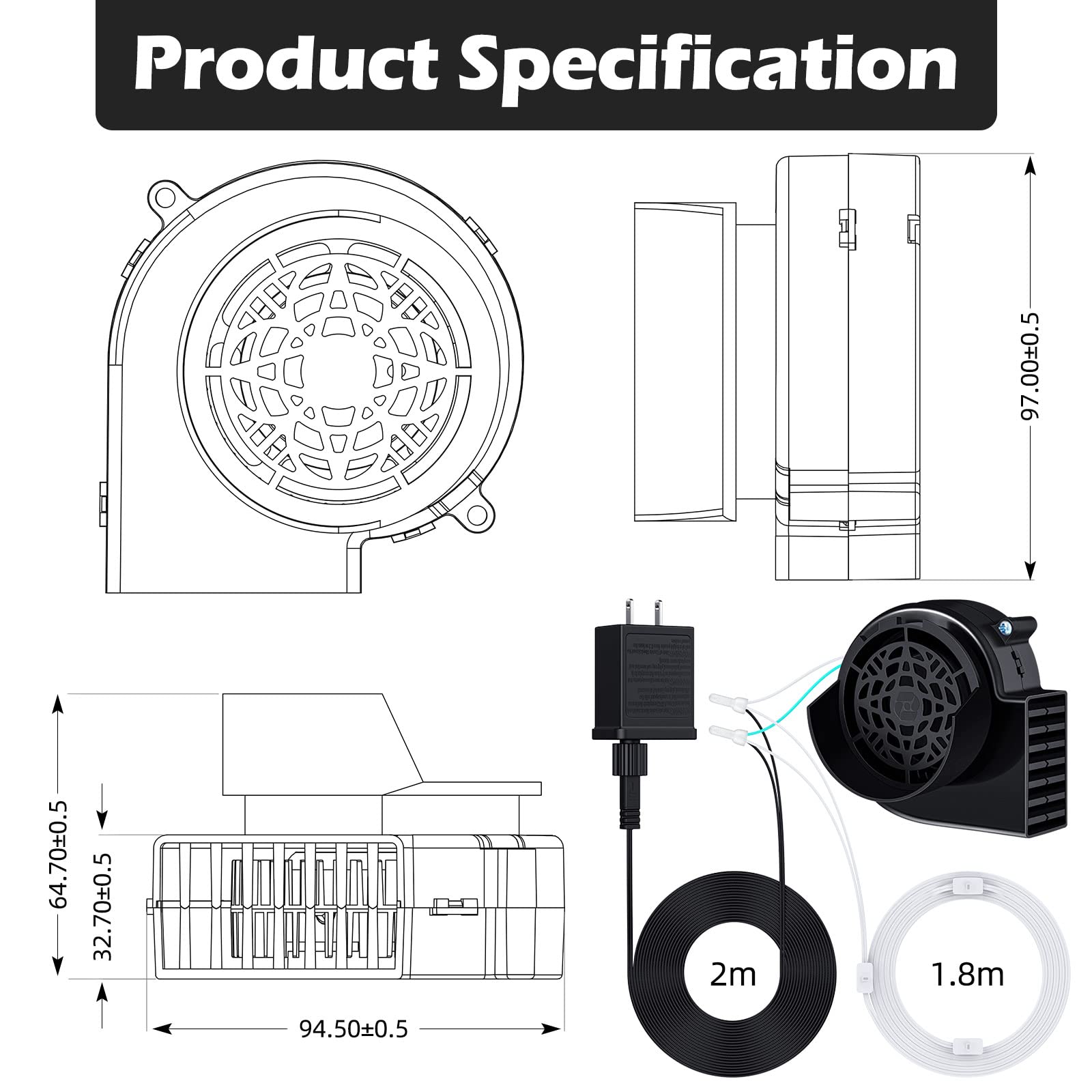 Saillong Air Blower for Inflatables, Air Fan Blower Replacement Motor ...