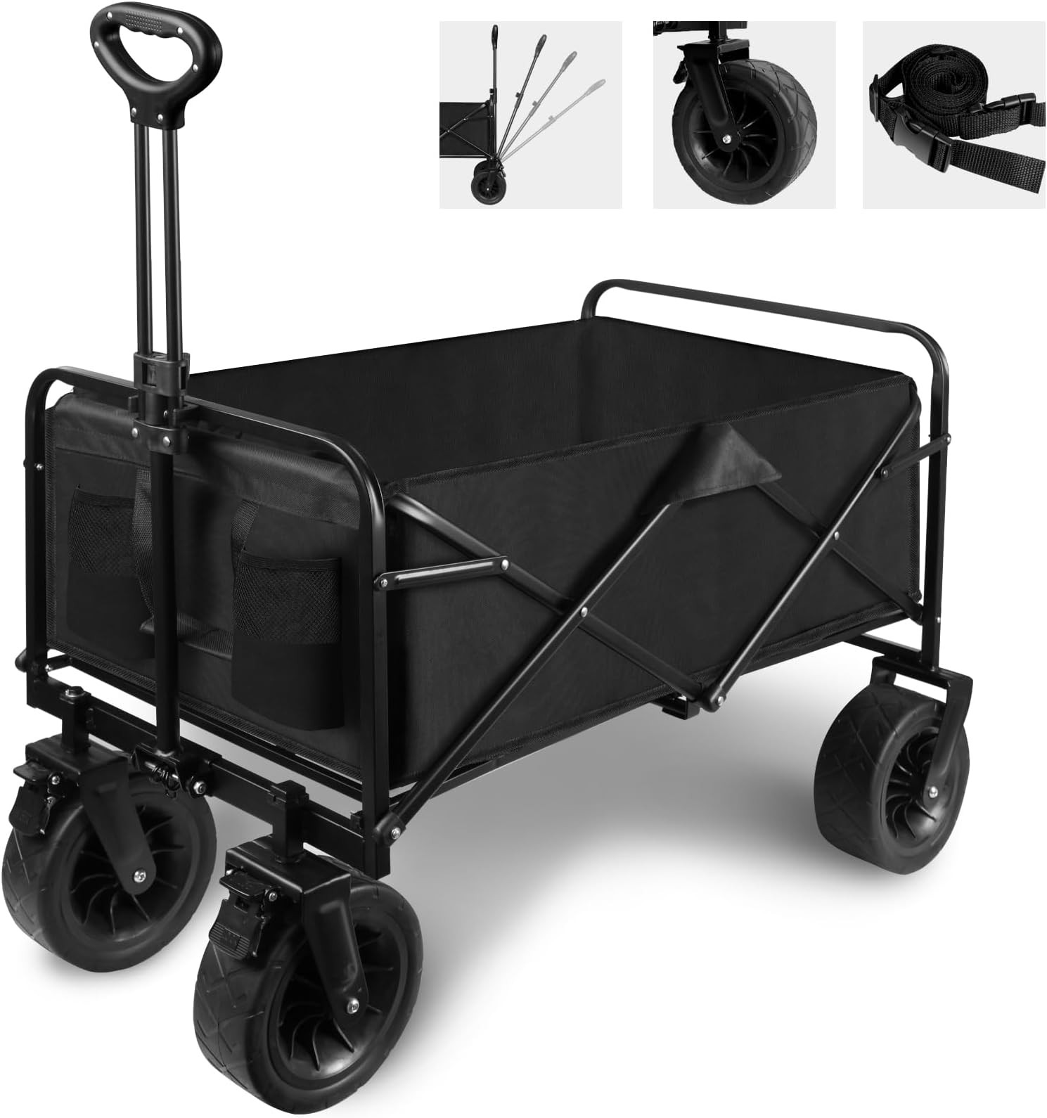 Amazon.com : Collapsible Folding Garden Cart with Brake, Outdoor ...