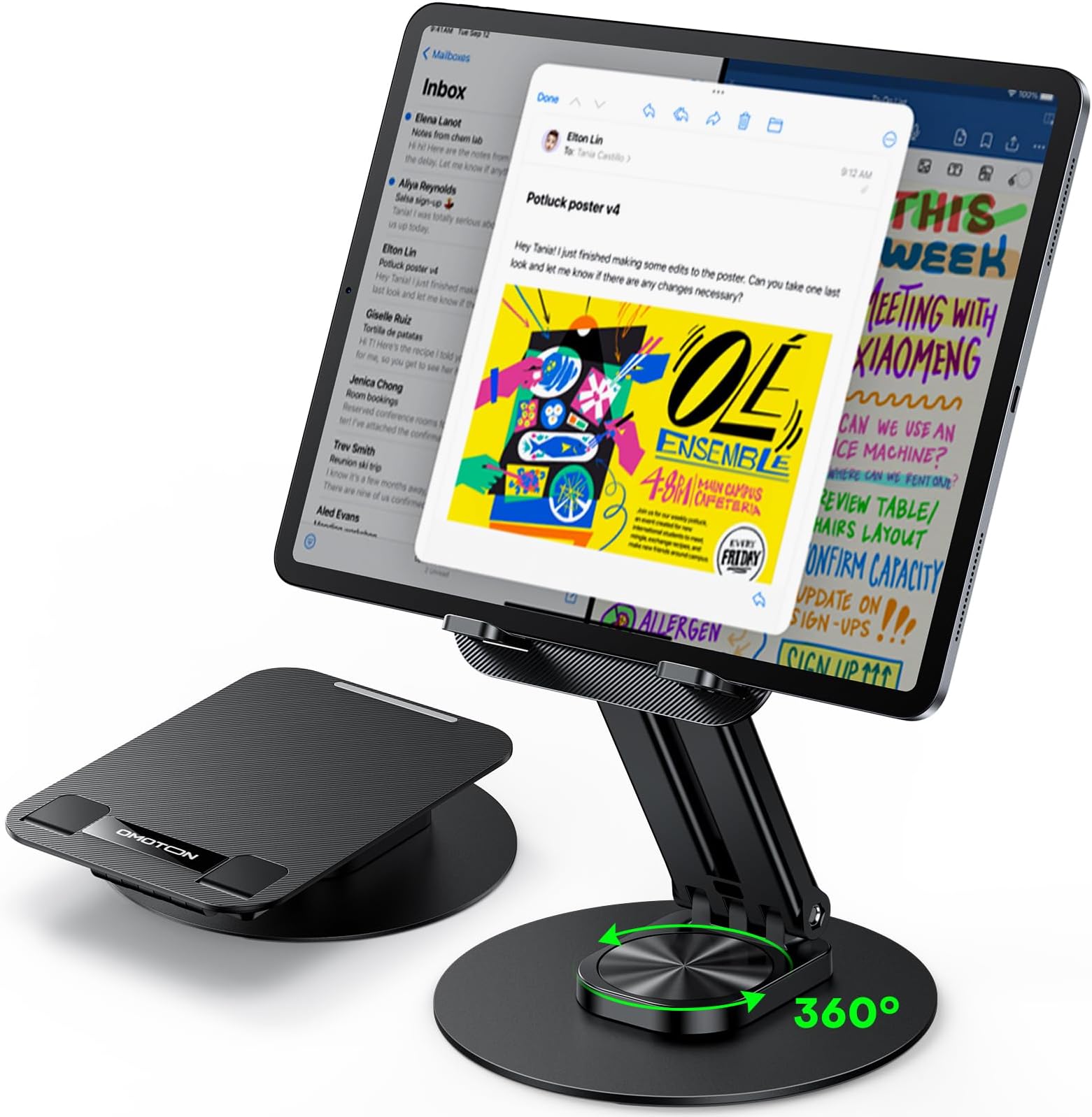 Amazon.com: OMOTON Tablet Stand for iPad, Adjustable Tablet Holder for ...