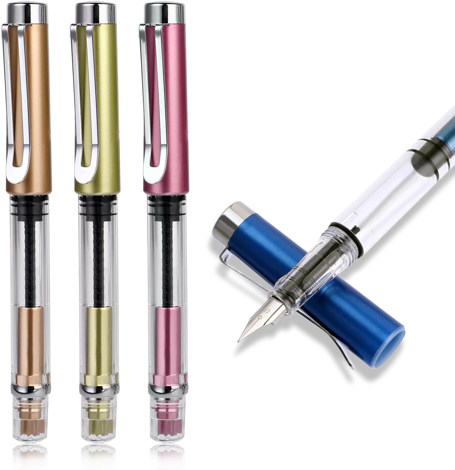 Paper Mate Mini Compact Fountain Pen - Fine Nib - Blue Ink - Blue ...