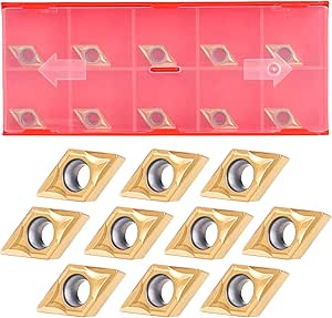 VerLich 10 PCS DC070204 Carbide Inserts for Lathe Turning Tool Holder ...