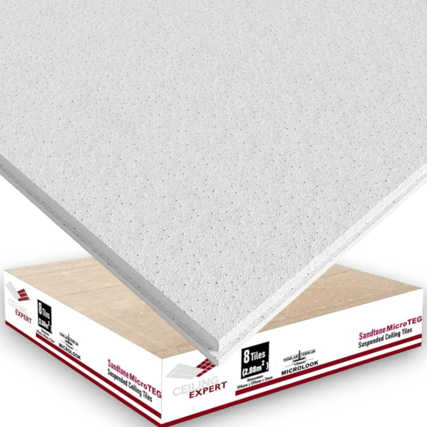 Suspended Ceiling Tiles TEGULAR Edge (Micro-Look 15mm) 600mm x 600mm ...