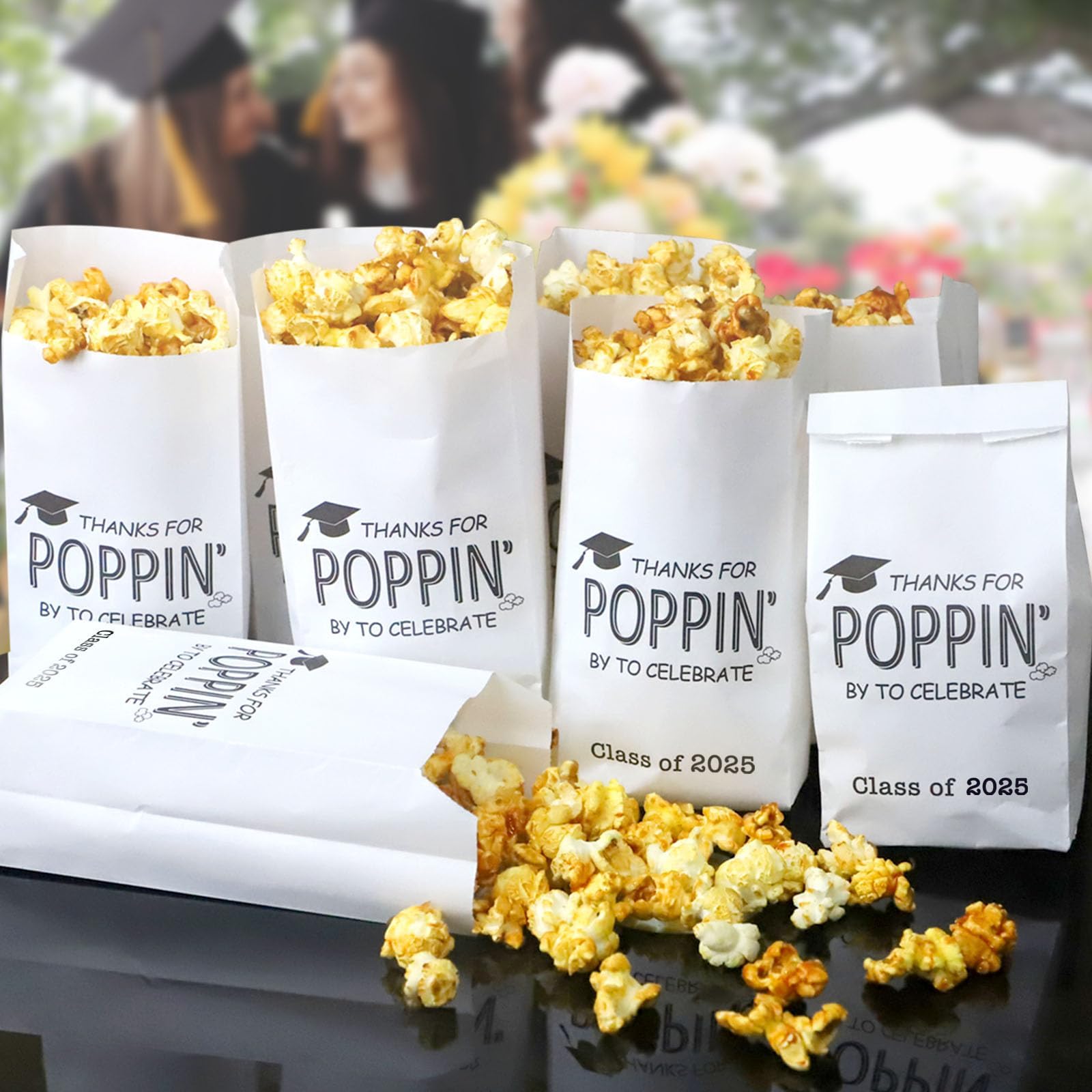 Amazon.com: 50 Pcs Class of 2025 Graduation Party Favors Popcorn Bags ...