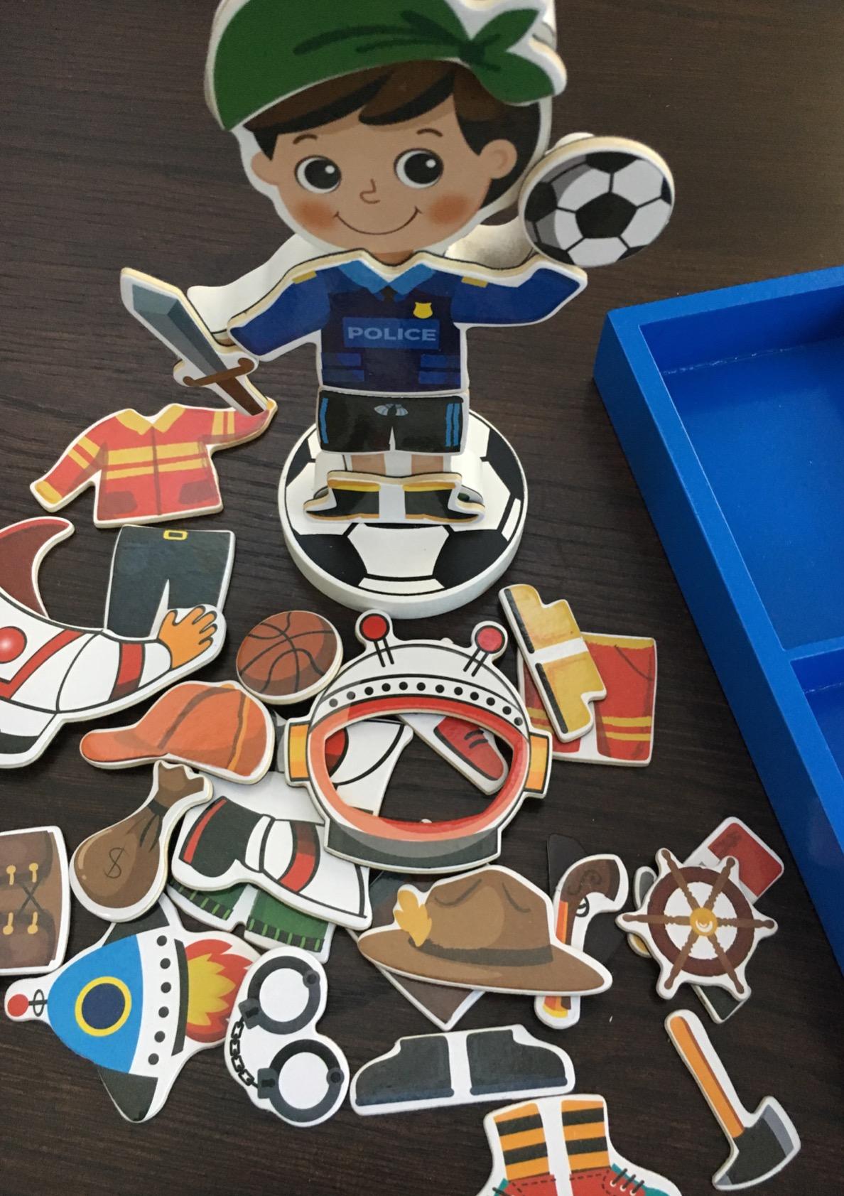 Amazon.com: Toysters Magnetic Wooden Dress-Up Boy Doll Toy | Pretend ...