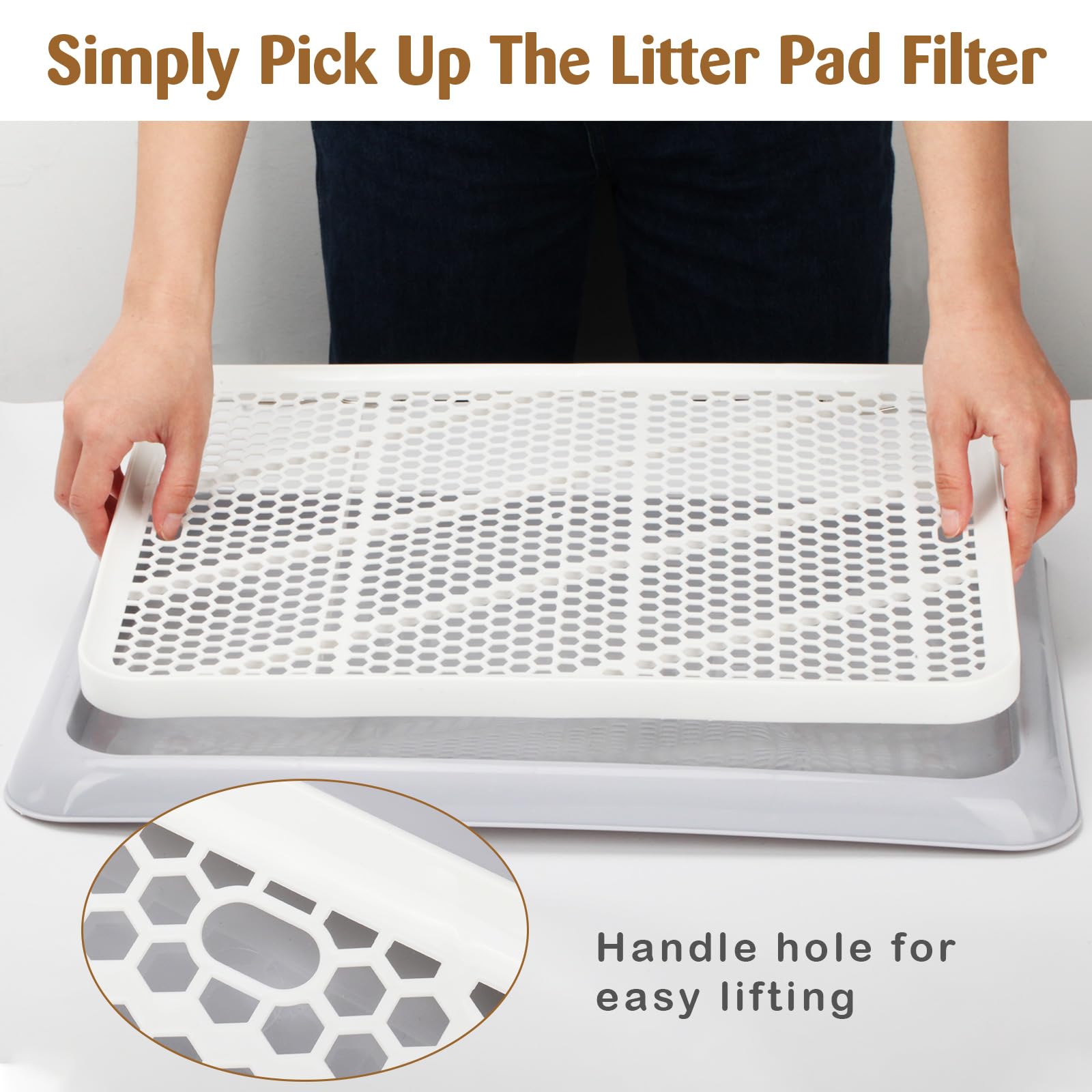 Snapklik.com : LANGZIHT Cat Litter Mat - Double Layer Separate Litter ...