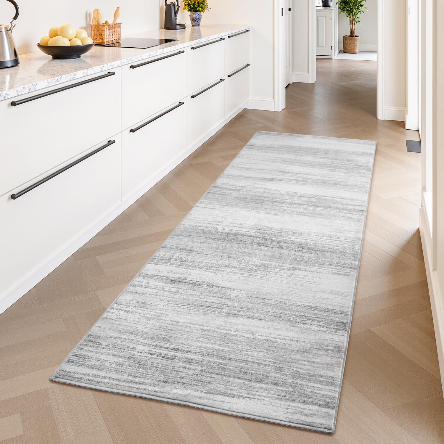Amazon.com: PADOOR Modern Abstract Runner Rug - 2.6x8 Washable Hallway ...