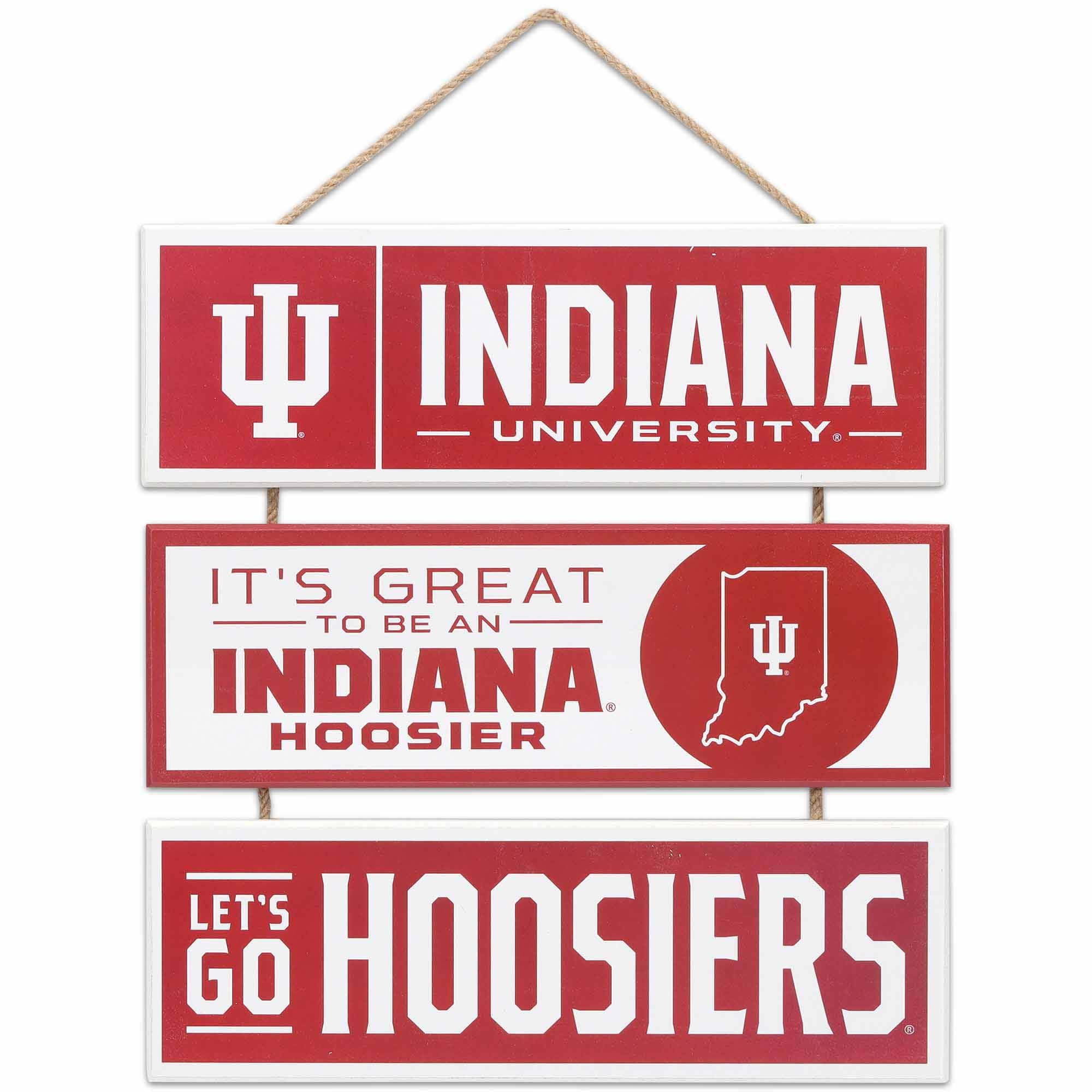 Amazon.com : Indiana University Hoosiers Linked Wood Wall Decor ...