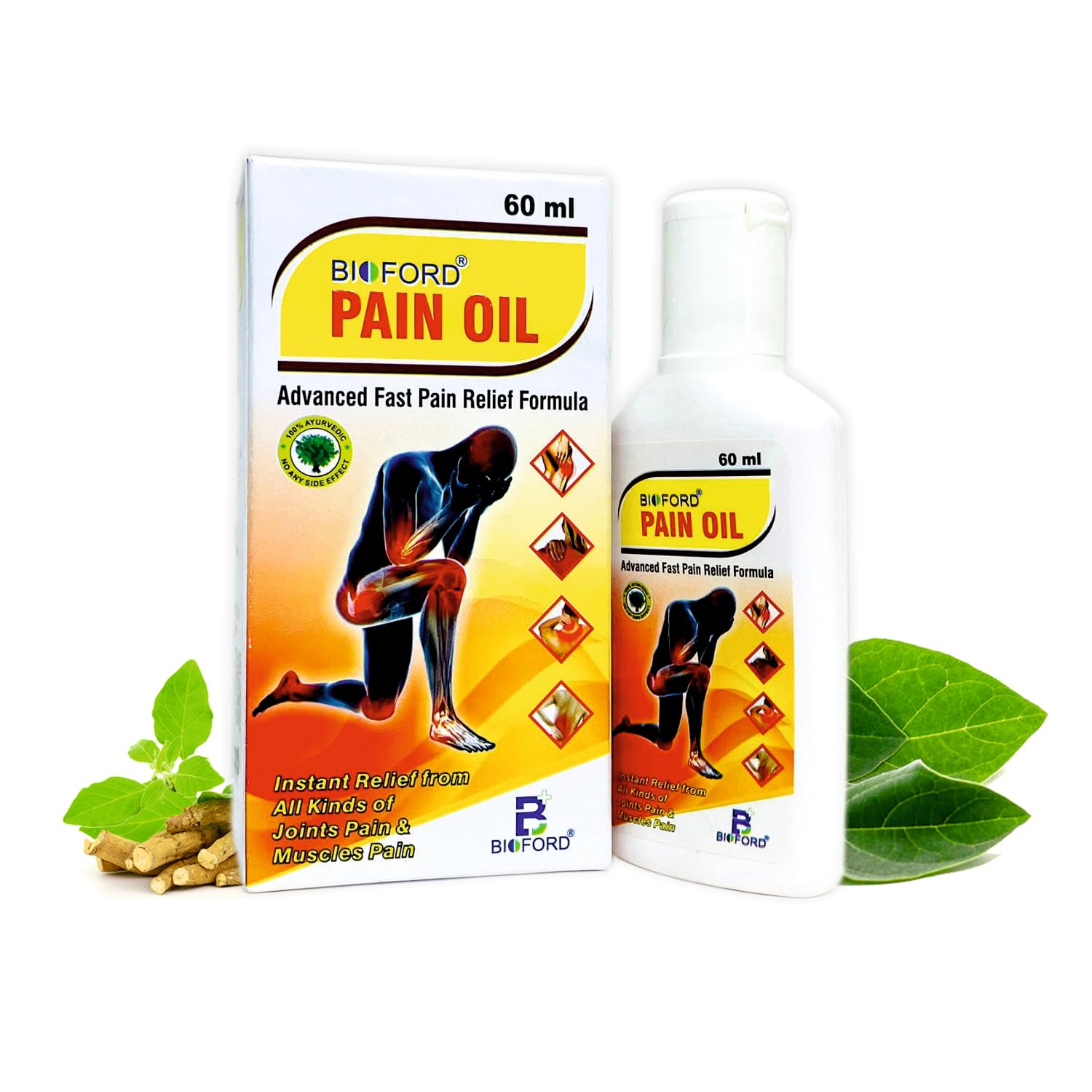 Bioford Ayurvedic Pain Relief Oil for Joint Pain, Back Pain,Knee Pain ...