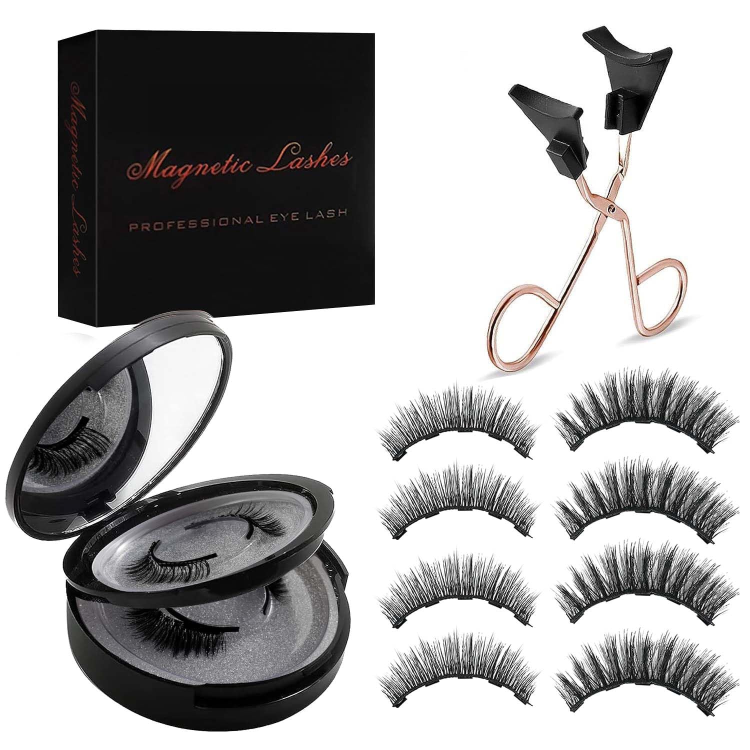 Amazon.com: Magnetic Eyelashes, Dual Magnetic False Eyelashes without ...