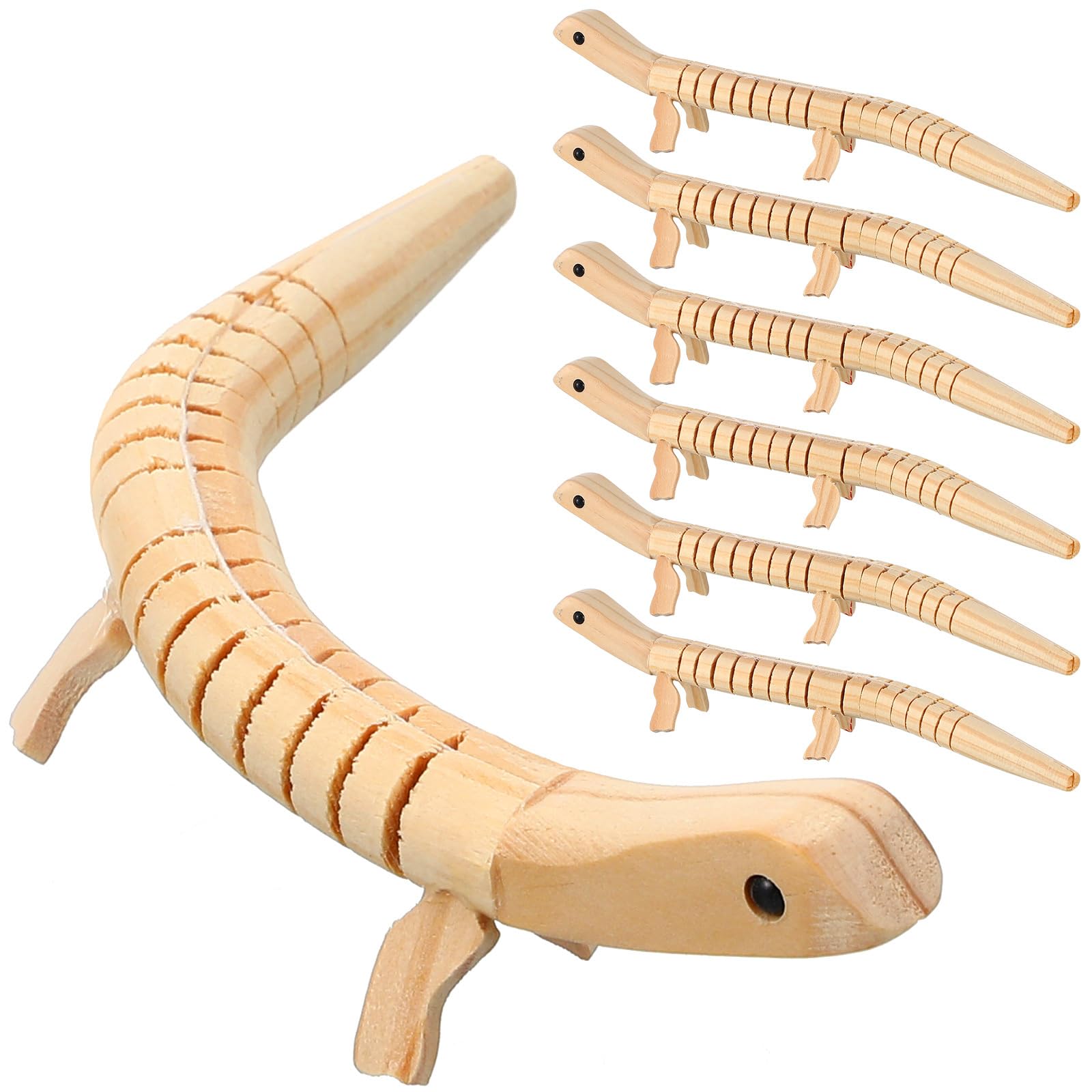 Amazon.com: Unfinished Wooden Wiggly Lizard 10pcs Jointed Flexible ...