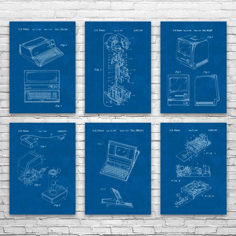 Amazon.com: Computer Patent Posters Set of 6 (8x10), Technician Gift ...