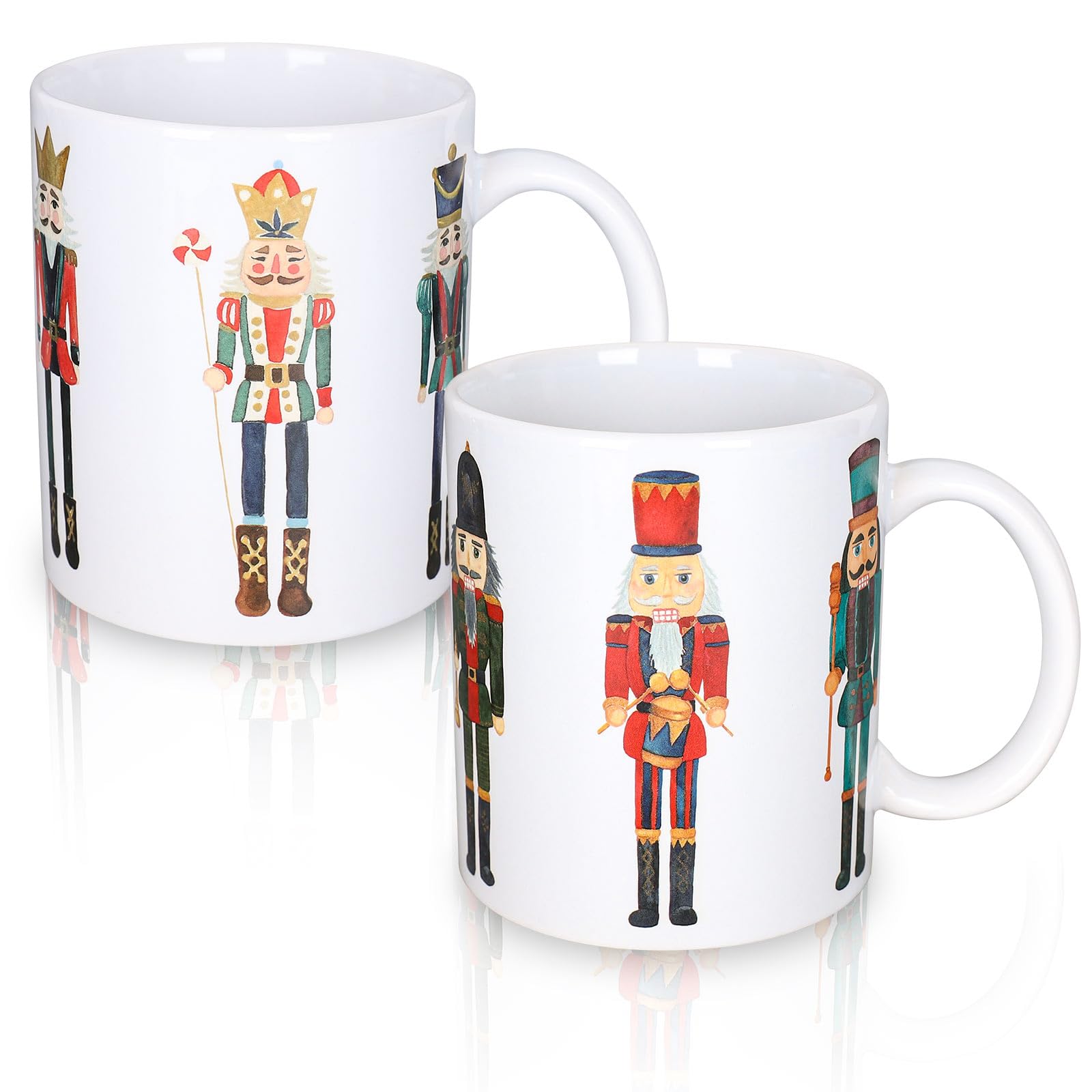 Amazon.com: AnyDesign 2Pcs Christmas Mug Set 12oz Nutcracker Coffee ...