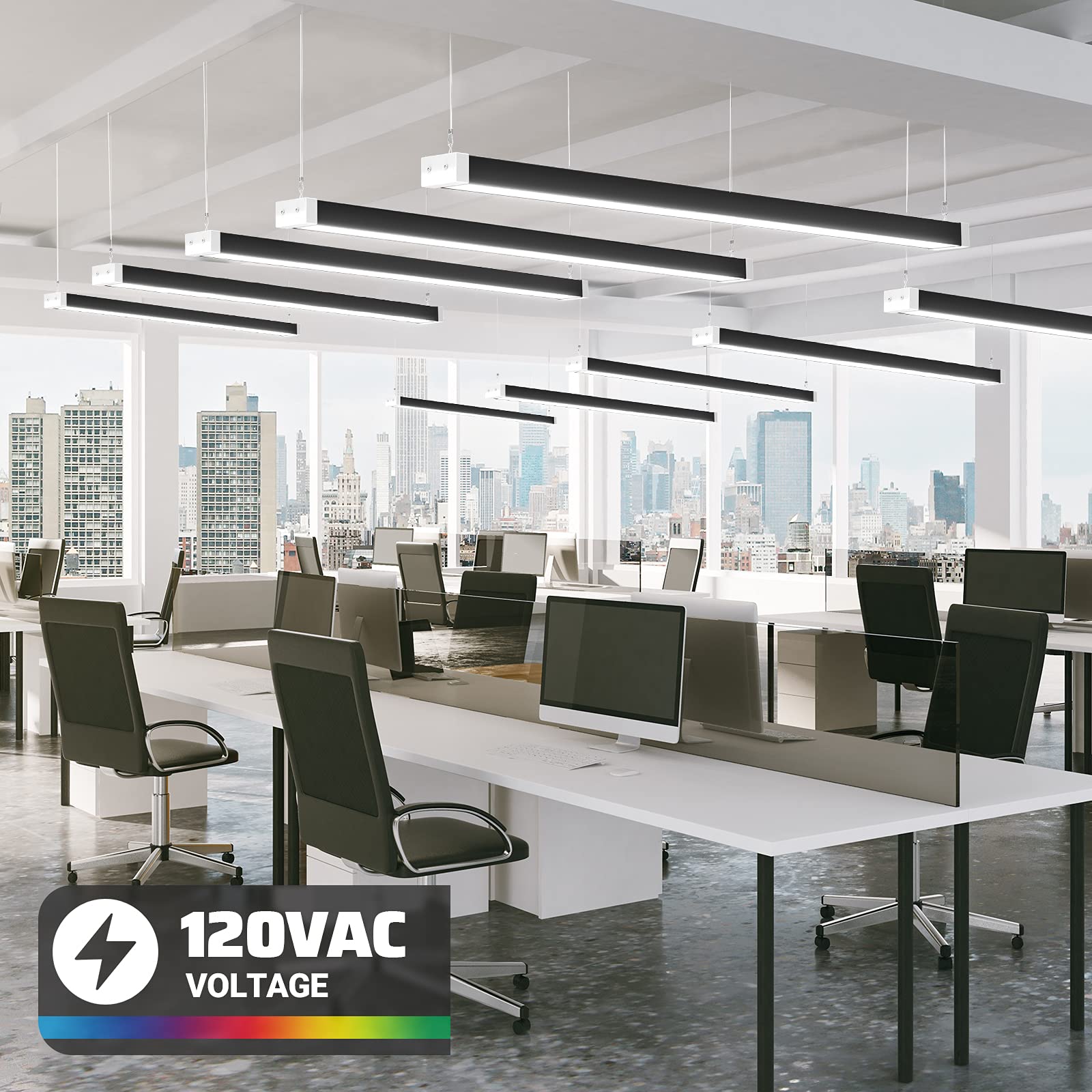 FAITHSAIL 4FT LED Linear Light 5000K 6000LM Suspension Office Lighting ...