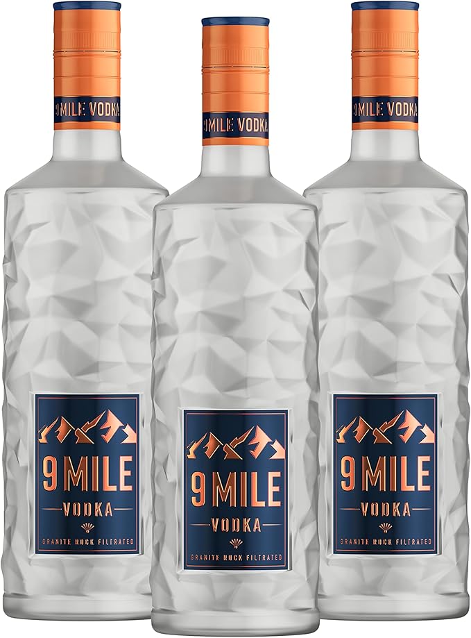 9 MILE Vodka 3 x 0,7 Liter (37,5% Vol.) - inkl. LED-Beleuchtung ...