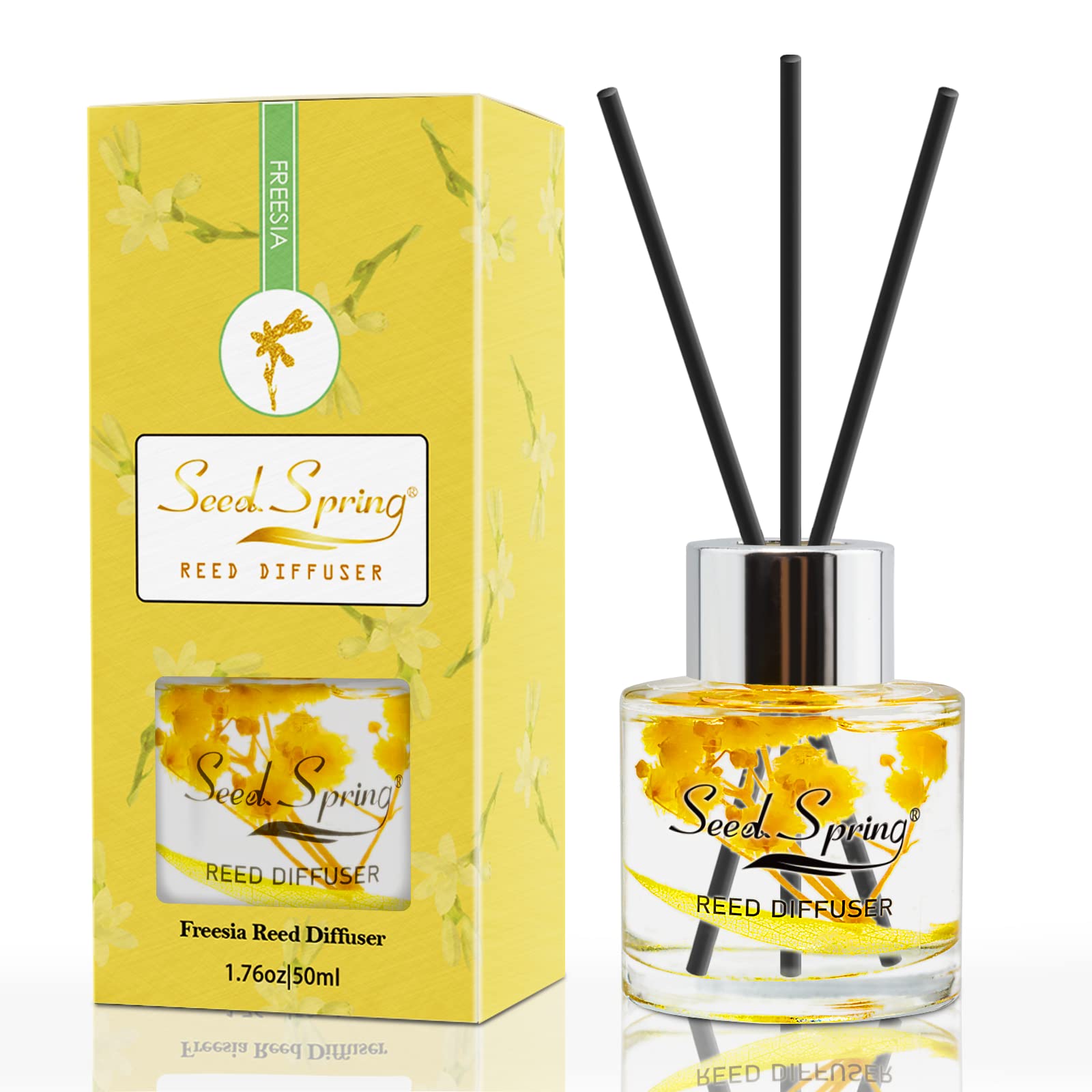 Amazon.com: Seed Spring Reed Diffuser Set with Sticks Freesia Scent Oil ...