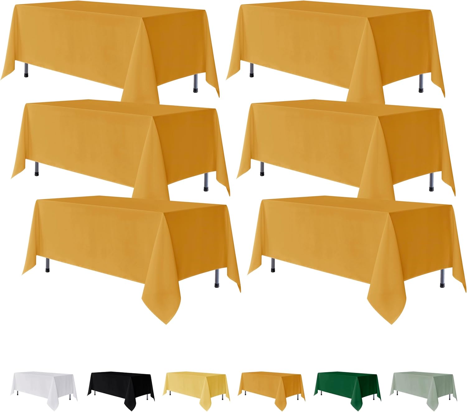 Amazon.com: Fitable 6 Pack Gold Rectangle Table Clothes - 90 x 132 Inch ...