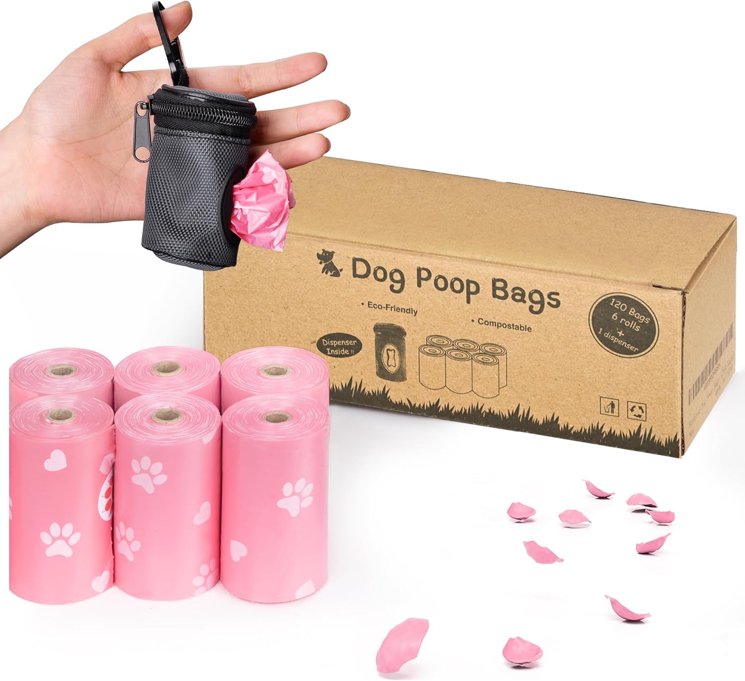 Amazon.com : 120 Count Dog Poop Bag with Dispenser, Leak Proof, Extra ...