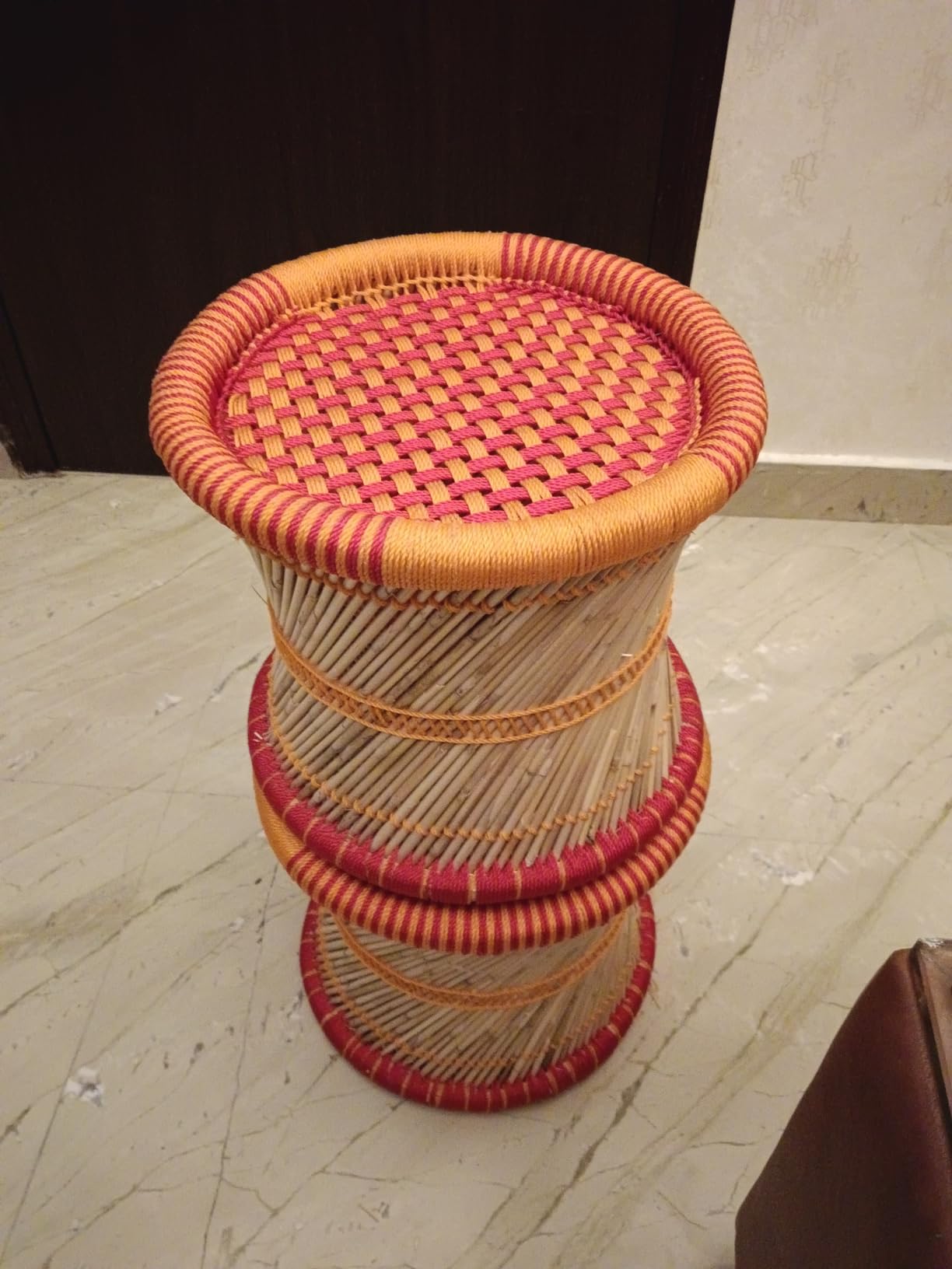 Generic Priyansh Mudda House Handmade Sarkanda Wooden Small Muddi/Stool ...