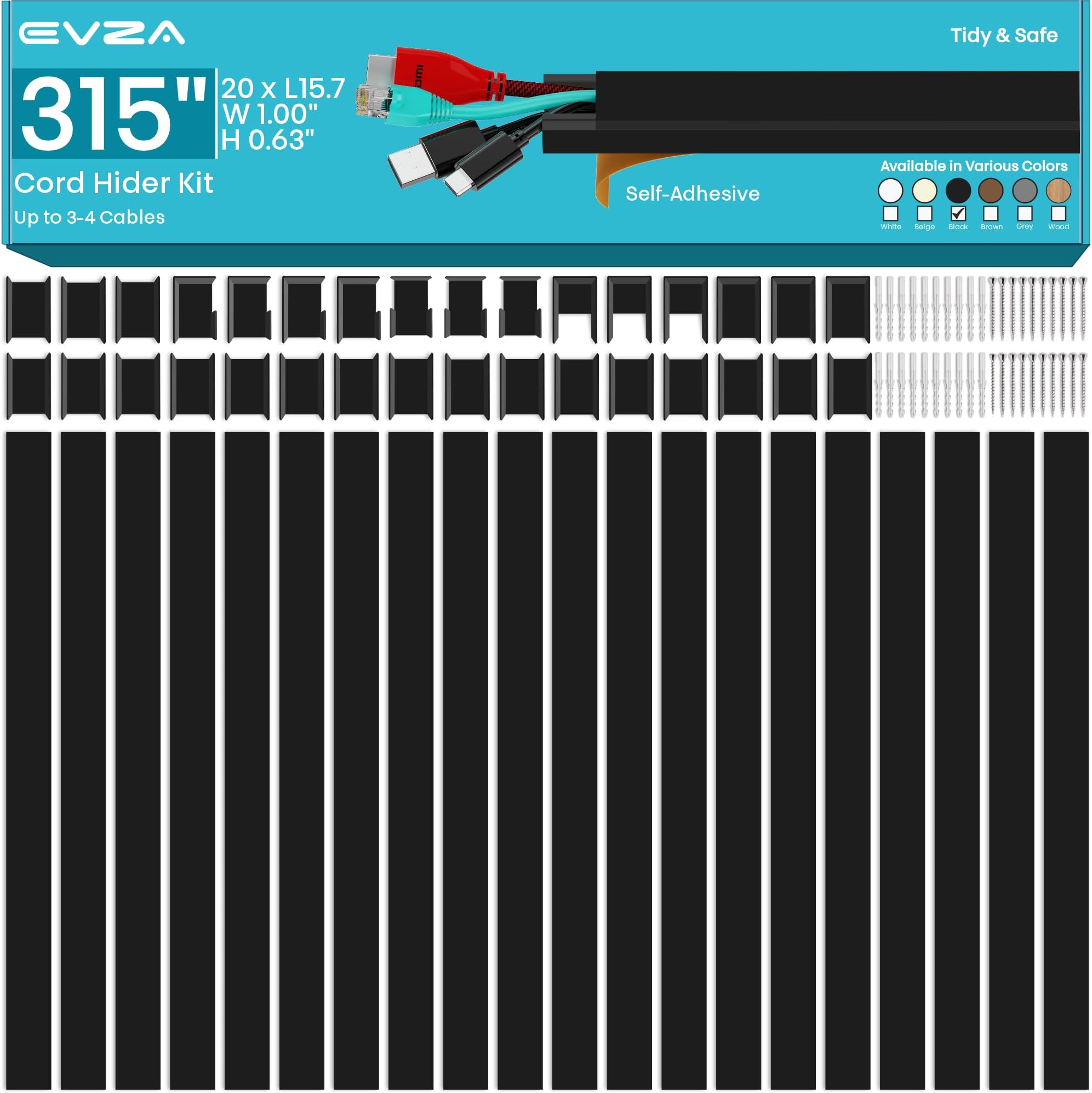 Amazon.com: Simple Cord Cable Concealer On-Wall Cord Covers with 6, 25 ...